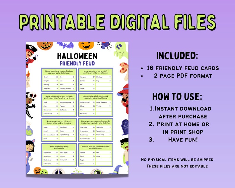 Halloween Family Feud Game, Halloween Family Game, Halloween Activity ...