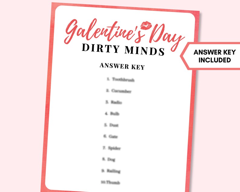 Galentines Day Dirty Minds Game, Galentines Day Party Game for Adults ...