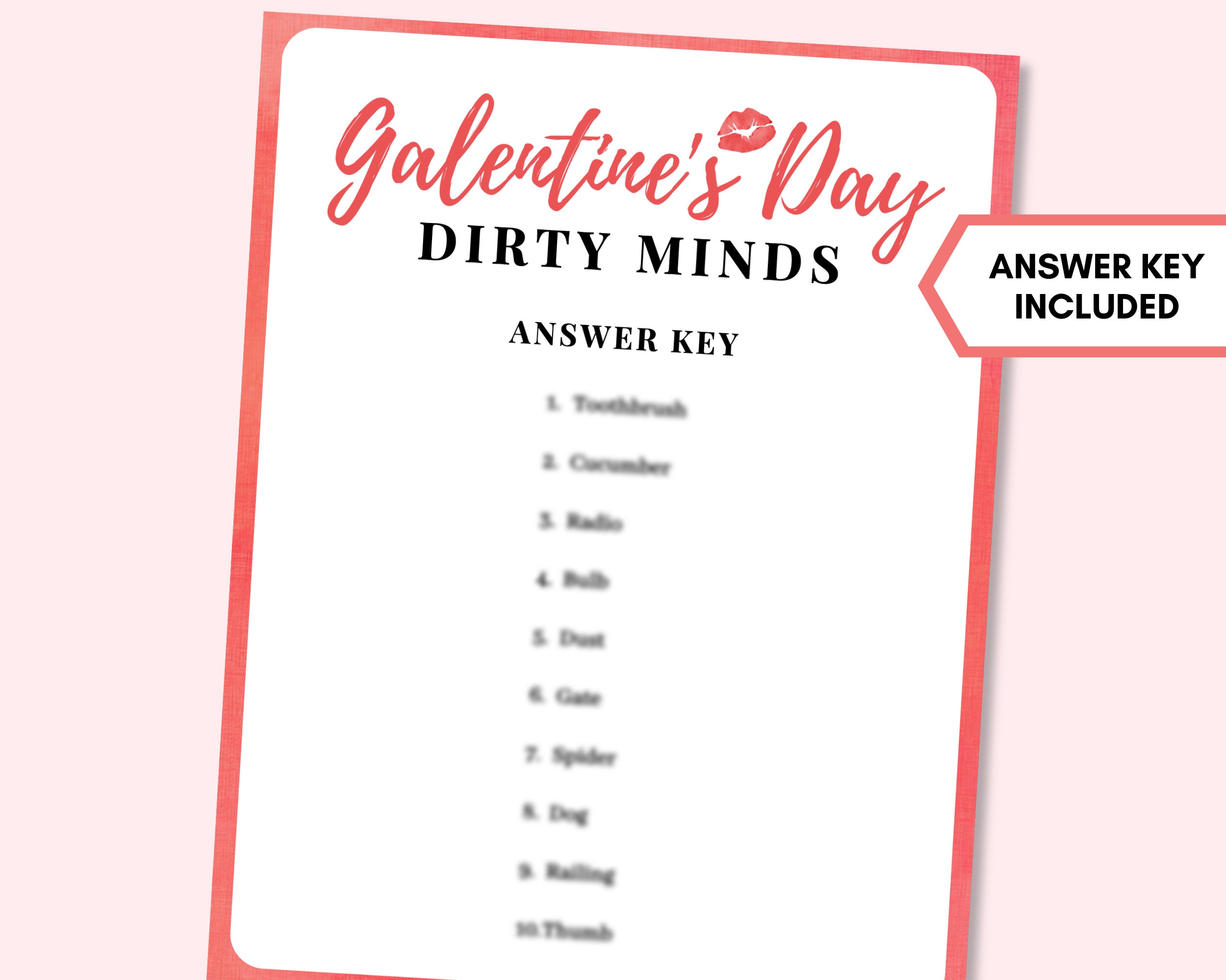 Galentines Day Dirty Minds Game, Galentines Day Party Game for Adults ...