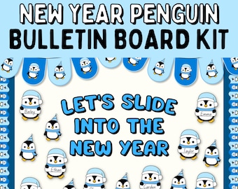New Years Bulletin Board Kit, New Year January Bulletin Board Decor ...