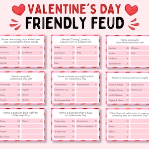 Valentines Day Friendly Feud, Valentines Day Party Game, Valentines ...