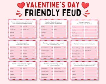 Valentines Day Friendly Feud Valentines Day Party Game Valentines ...