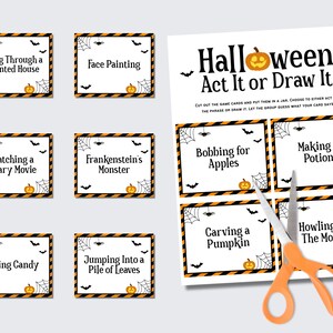 Halloween Charades Game Printable, Kids Halloween Party Game, Halloween ...