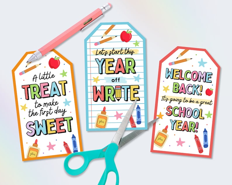 Back to School Gift Tag Bundle, First Day of School Gift Tag, Welcome ...