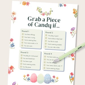 Easter Egg Candy Game, Easter Candy Game for Kids, Printable Easter ...