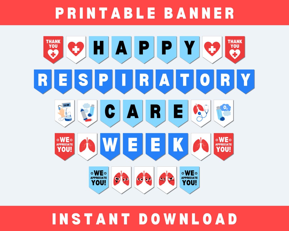 Respiratory Care Week Banner, Happy RC Week Sign, Respiratory Care ...
