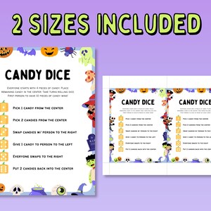Halloween Candy Dice Game, Halloween Printable Party Game, Halloween ...