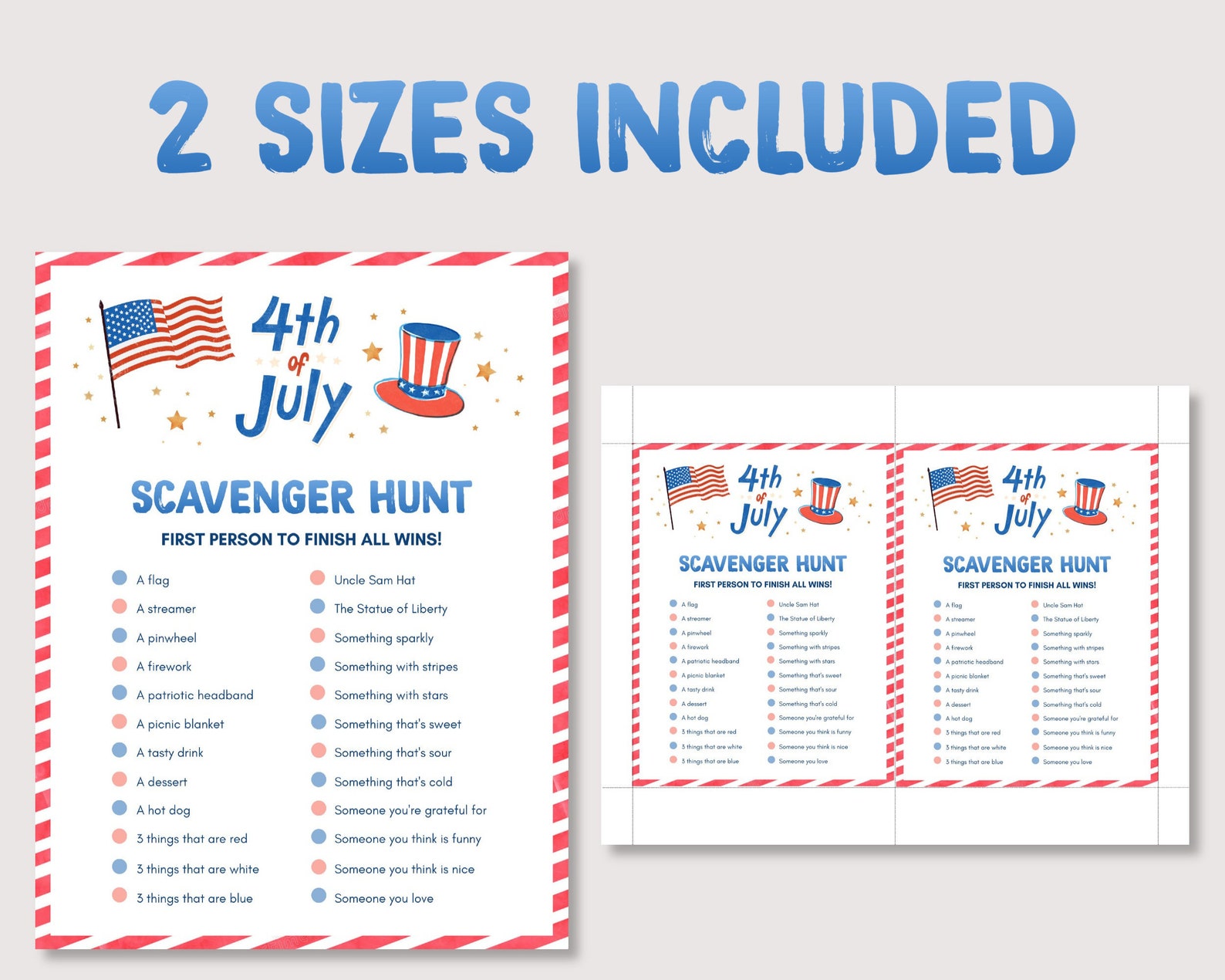 4th of July Scavenger Hunt, Printable Fourth of July Kids Activity ...