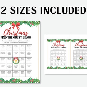 Christmas Find the Guest Game, Christmas Bingo Game, Christmas Mix ...