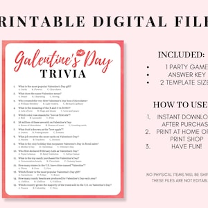 Galentines Day Trivia Game, Galentines Day Party Game, Valentines Day ...