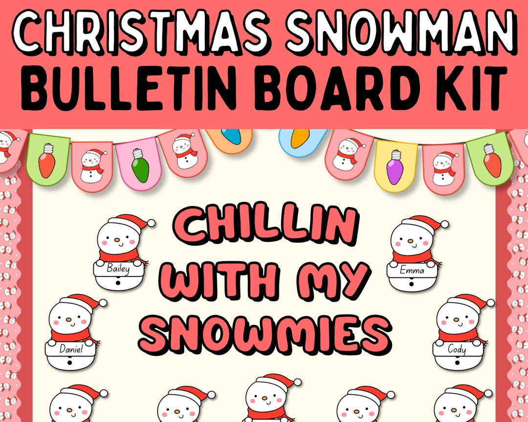 Christmas Snowman Bulletin Board Kit, Christmas Classroom Decor Bundle ...