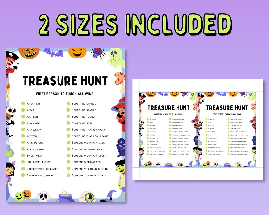 Halloween Treasure Hunt Halloween Printable Game Halloween - Etsy