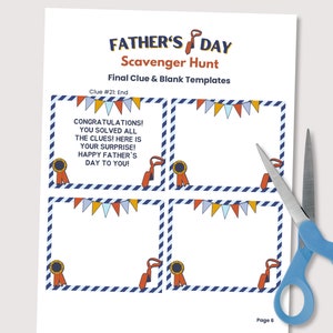 Printable Fathers Day Scavenger Hunt, Fathers Day Treasure Hunt Clues ...