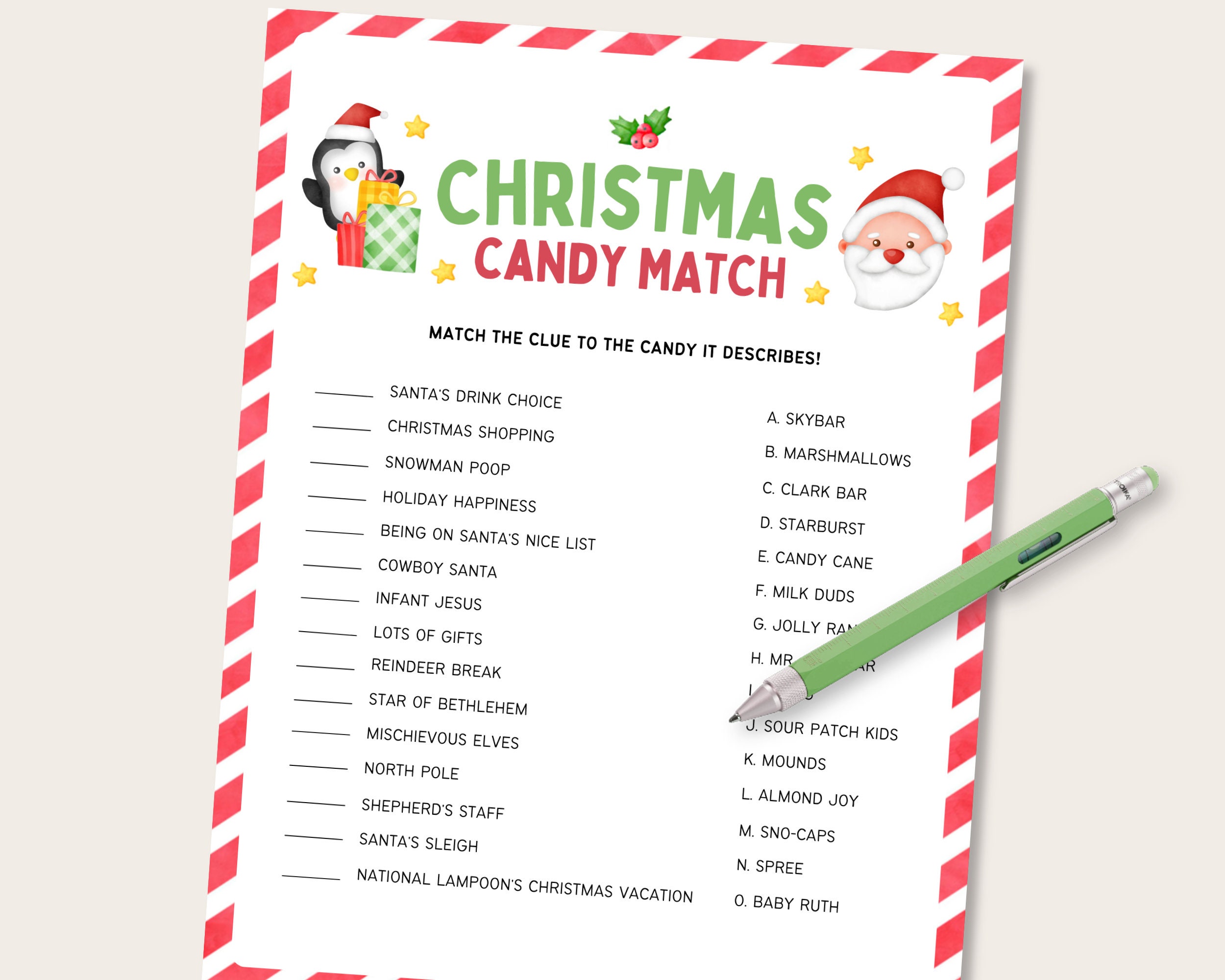 Christmas Candy Match Game, Christmas Candy Game, Christmas Trivia Quiz ...