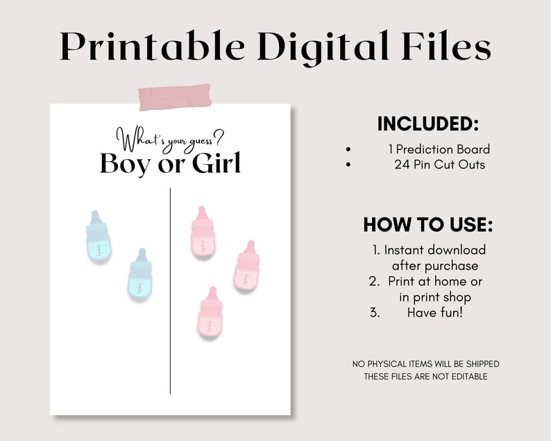Gender Reveal Voting Board, Gender Reveal Cast Your Vote Sign, Gender ...