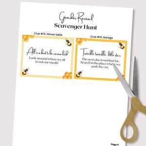 Bee Gender Reveal Scavenger Hunt, Bee Gender Reveal Hunt Games ...
