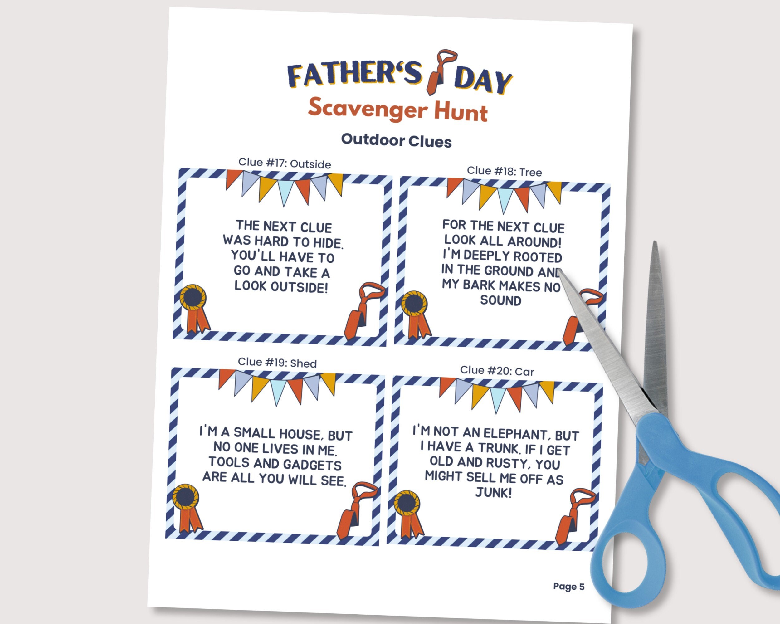 Printable Fathers Day Scavenger Hunt, Fathers Day Treasure Hunt Clues ...