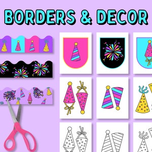 New Years Bulletin Board Kit, New Year January Bulletin Board Decor ...