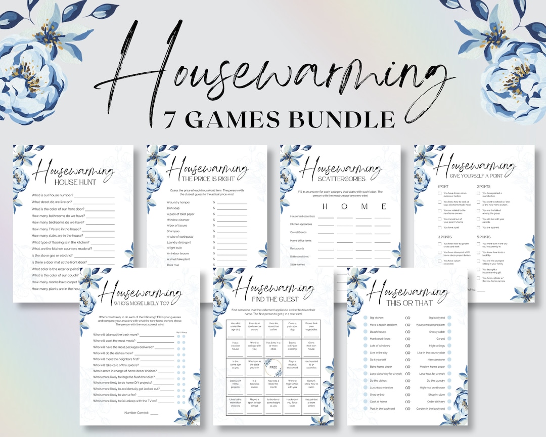 Housewarming Games Bundle, Housewarming Party Games, New Home Warming ...