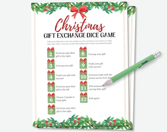 Christmas Gift Exchange Dice Game Christmas Dice Game Christmas Gift ...