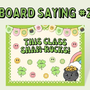 St Patricks Day Bulletin Board Kit, Retro St Patrick Classroom Decor ...
