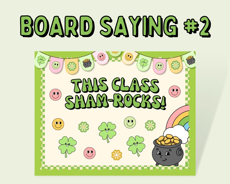 St Patricks Day Bulletin Board Kit Retro St Patrick Classroom - Etsy