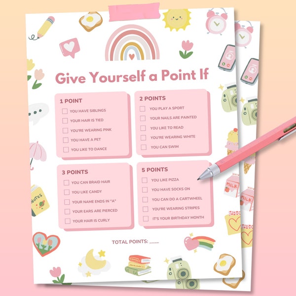 Give Yourself a Point If Game - Etsy