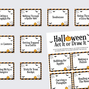 Halloween Charades Game Printable, Kids Halloween Party Game, Halloween ...