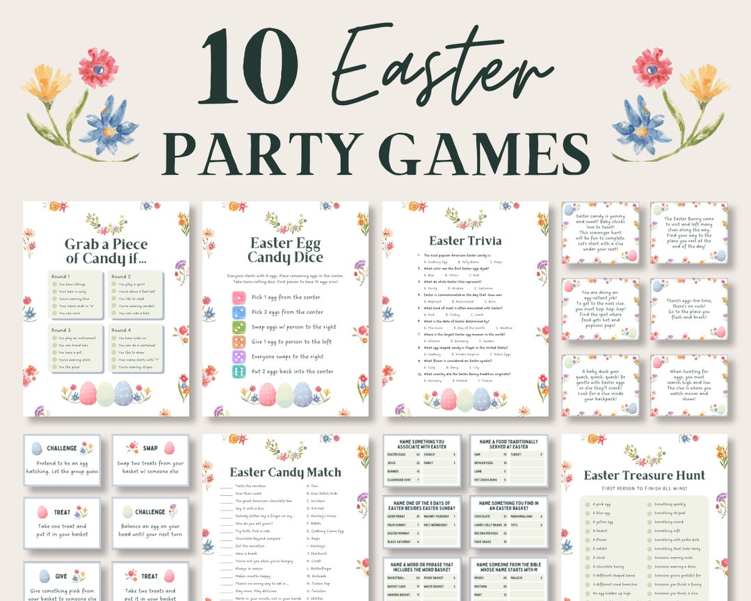 Easter Games Bundle, Printable Easter Party Games, Easter Games for ...