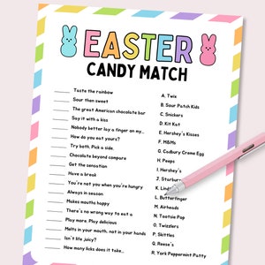 Easter Candy Match Up, Easter Candy Quiz, Easter Classroom Activity ...