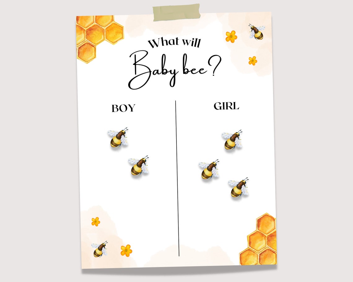 Bee Gender Reveal Voting Board, Gender Reveal Cast Your Vote Sign, What ...
