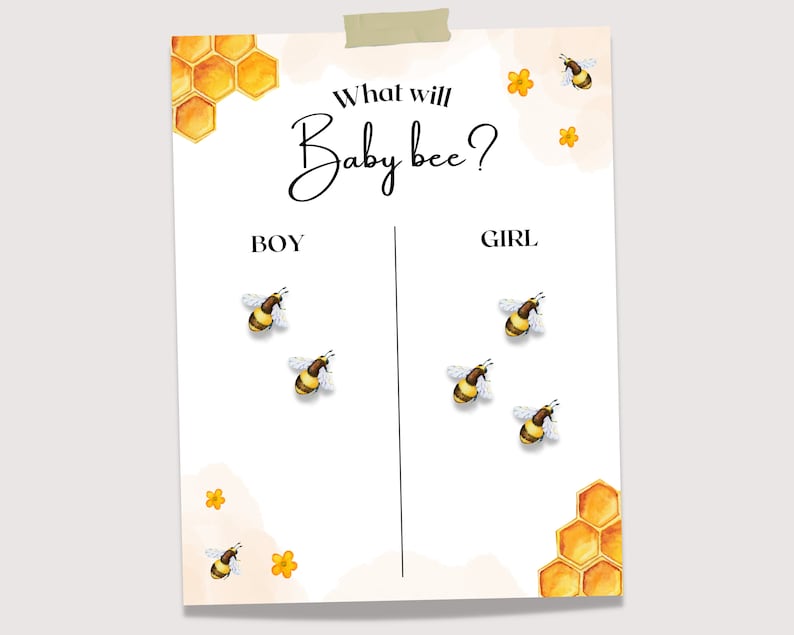 Bee Gender Reveal Voting Board Gender Reveal Cast Your Vote - Etsy