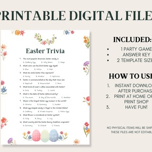 Easter Trivia Game, Easter Trivia Feud, Easter Trivia Quiz, Easter ...
