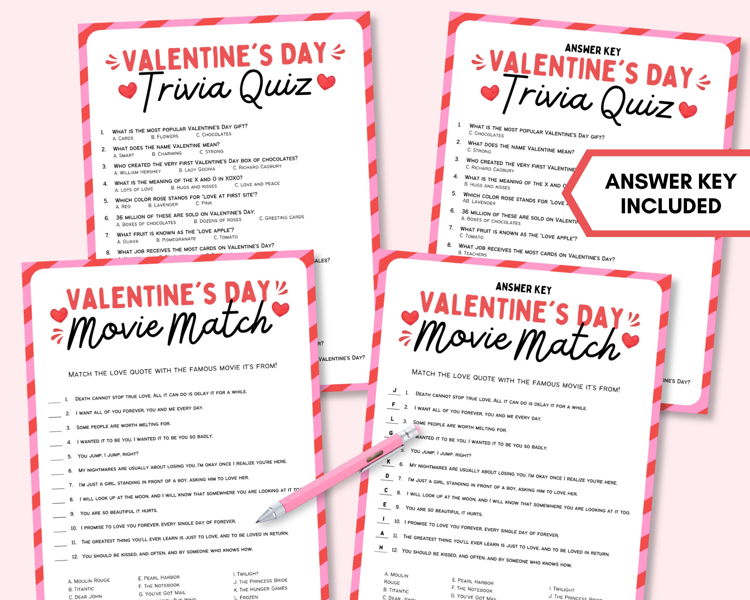 Valentines Day Games Bundle Valentines Day Party Games - Etsy