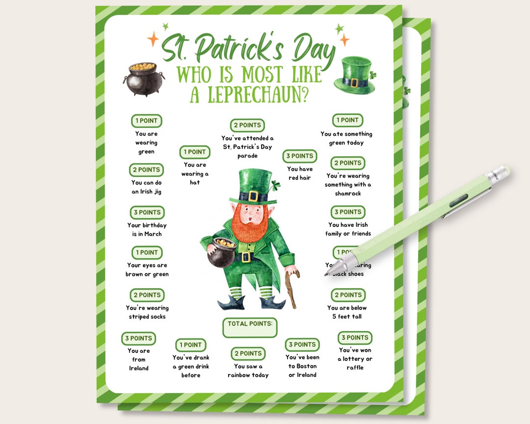 St Patrick's Day Who is Most Like A Leprechaun, St Patricks Day Party ...