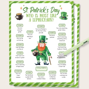 St Patrick's Day Who is Most Like A Leprechaun, St Patricks Day Party ...