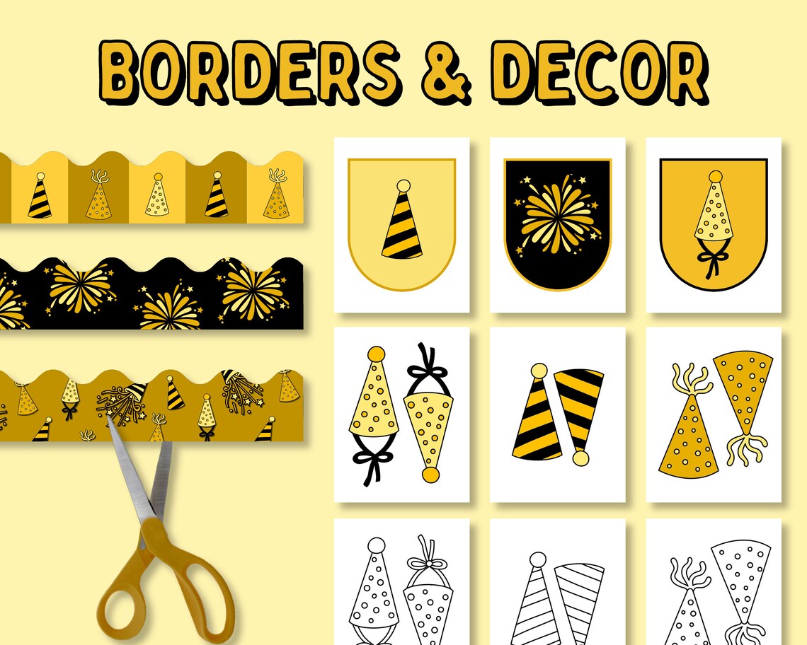 New Years Bulletin Board Kit New Year January Bulletin Board - Etsy