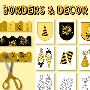 New Years Bulletin Board Kit, New Year January Bulletin Board Decor ...