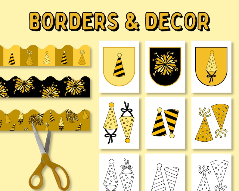 New Years Bulletin Board Kit New Year January Bulletin Board - Etsy