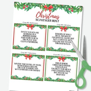 Printable Christmas Scavenger Hunt for Kids, Christmas Treasure Hunt ...