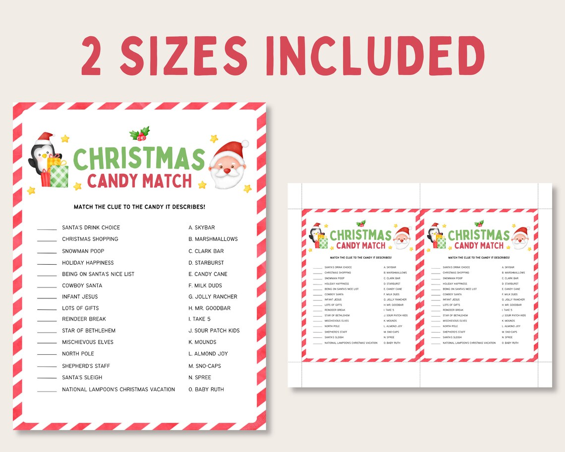 Christmas Candy Match Game, Christmas Candy Game, Christmas Trivia Quiz ...