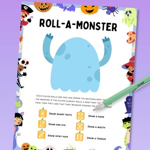 Halloween Roll A Monster Game, Halloween Dice Game, Halloween Candy ...