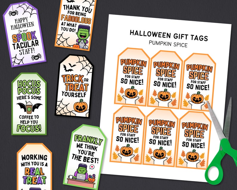 Halloween Appreciation Gift Tags, Halloween Staff Appreciation Tags ...