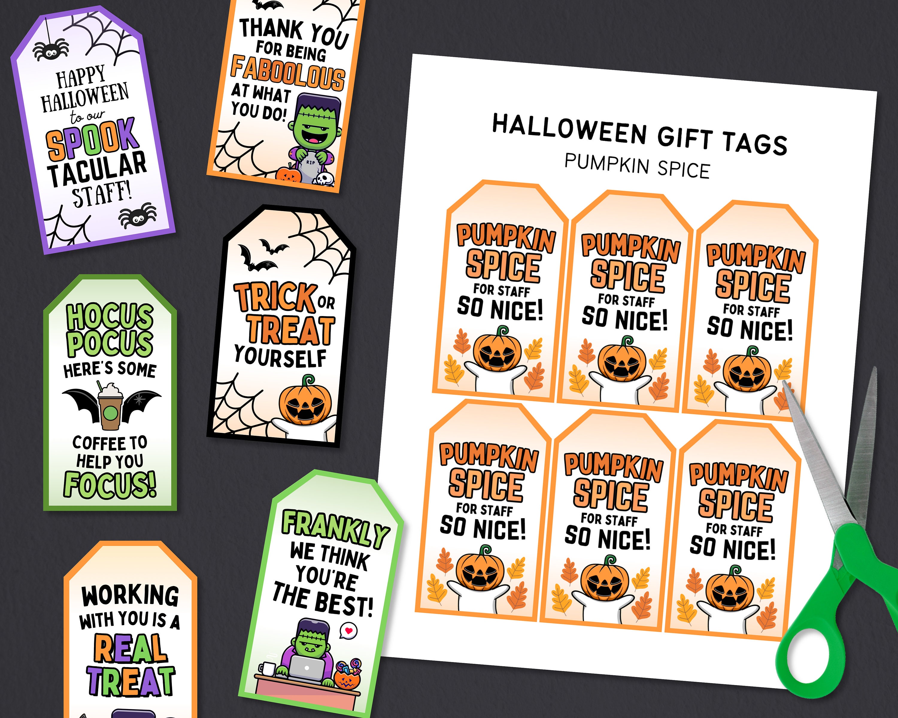 Halloween Appreciation Gift Tags, Halloween Staff Appreciation Tags ...