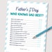 Fathers Day Game Bundle, Printable Fathers Day Game for Family, Fathers ...