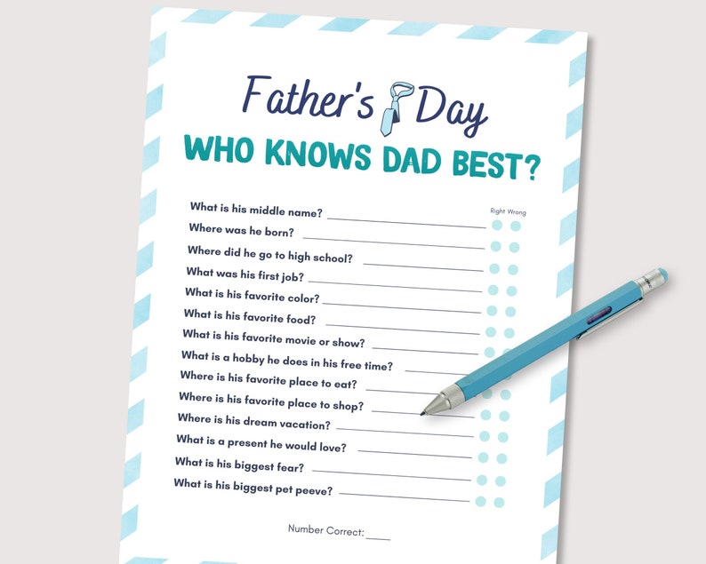 Fathers Day Game Bundle, Printable Fathers Day Game for Family, Fathers ...
