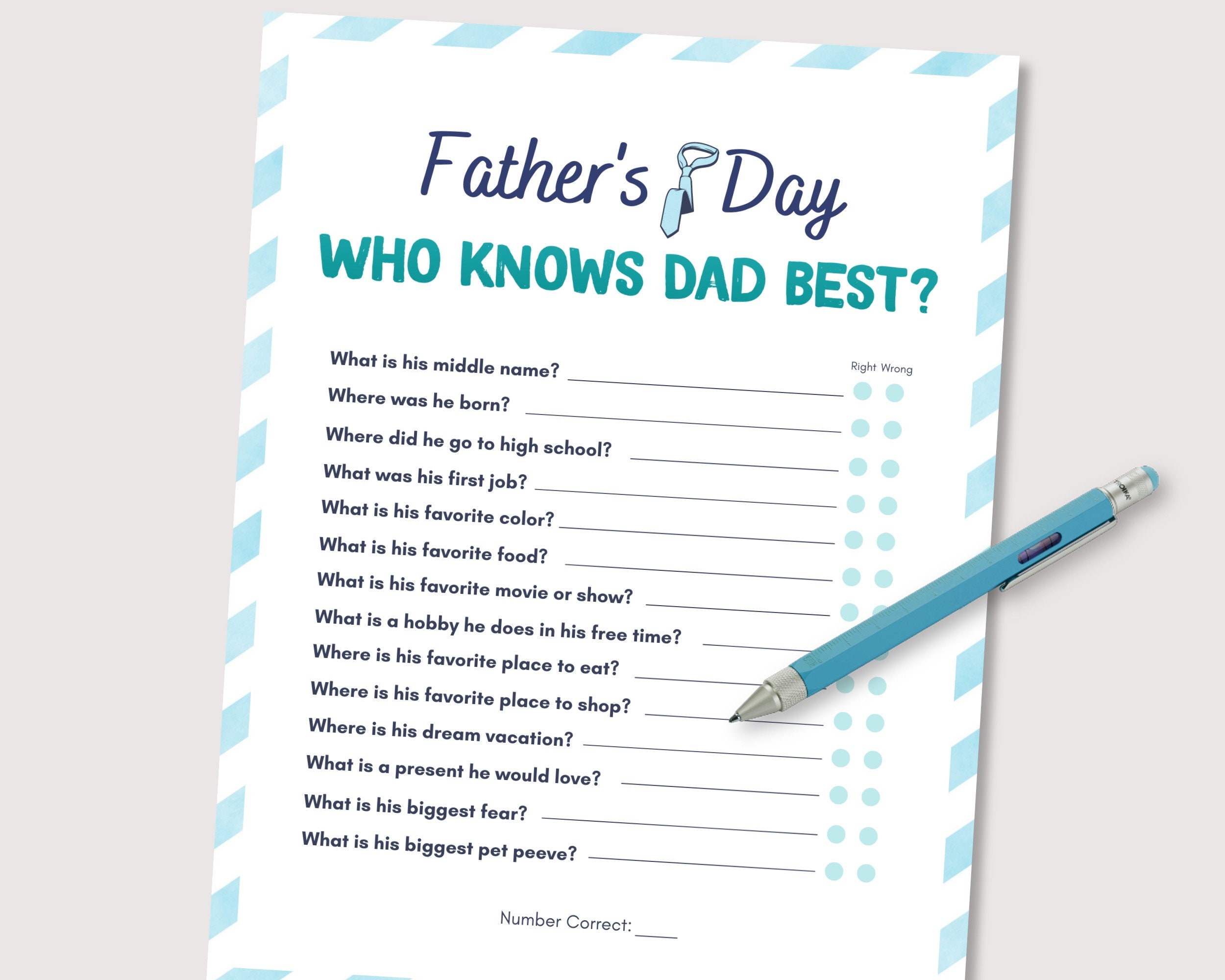 Fathers Day Game Bundle, Printable Fathers Day Game for Family, Fathers ...