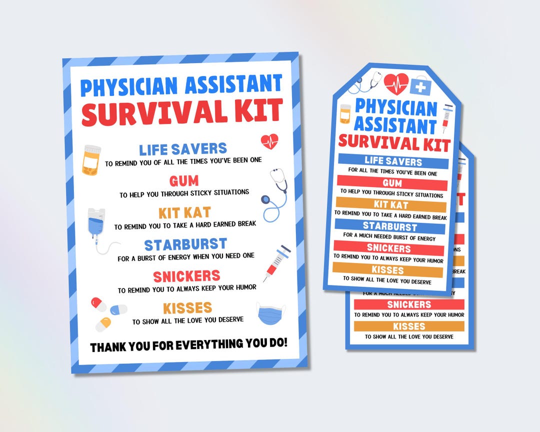 Physician Assistant Appreciation Gift Tag, Physician Assistant Survival ...