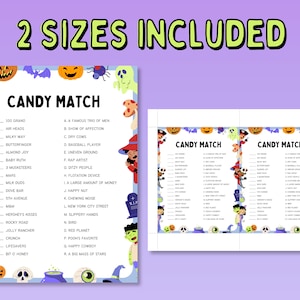 Halloween Candy Match Game, Halloween Trivia Quiz, Halloween Activity ...