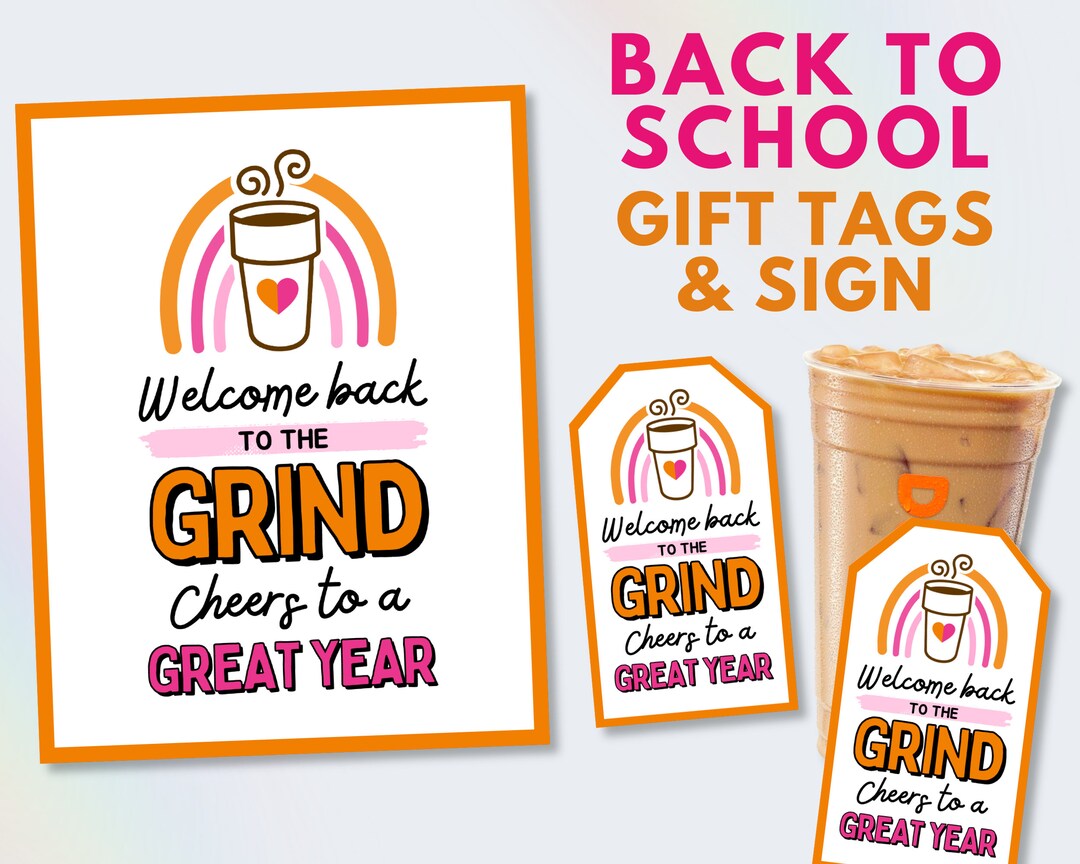 Back to School Coffee Gift Tag, Teacher Appreciation Donut Sign ...